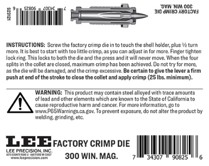 Lee Precision, Inc. - Cmp Di 9mm Parts